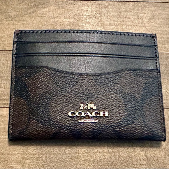 Coach | Accessories | Coach Slim Id Card Case In Signature Canvas Brown ...